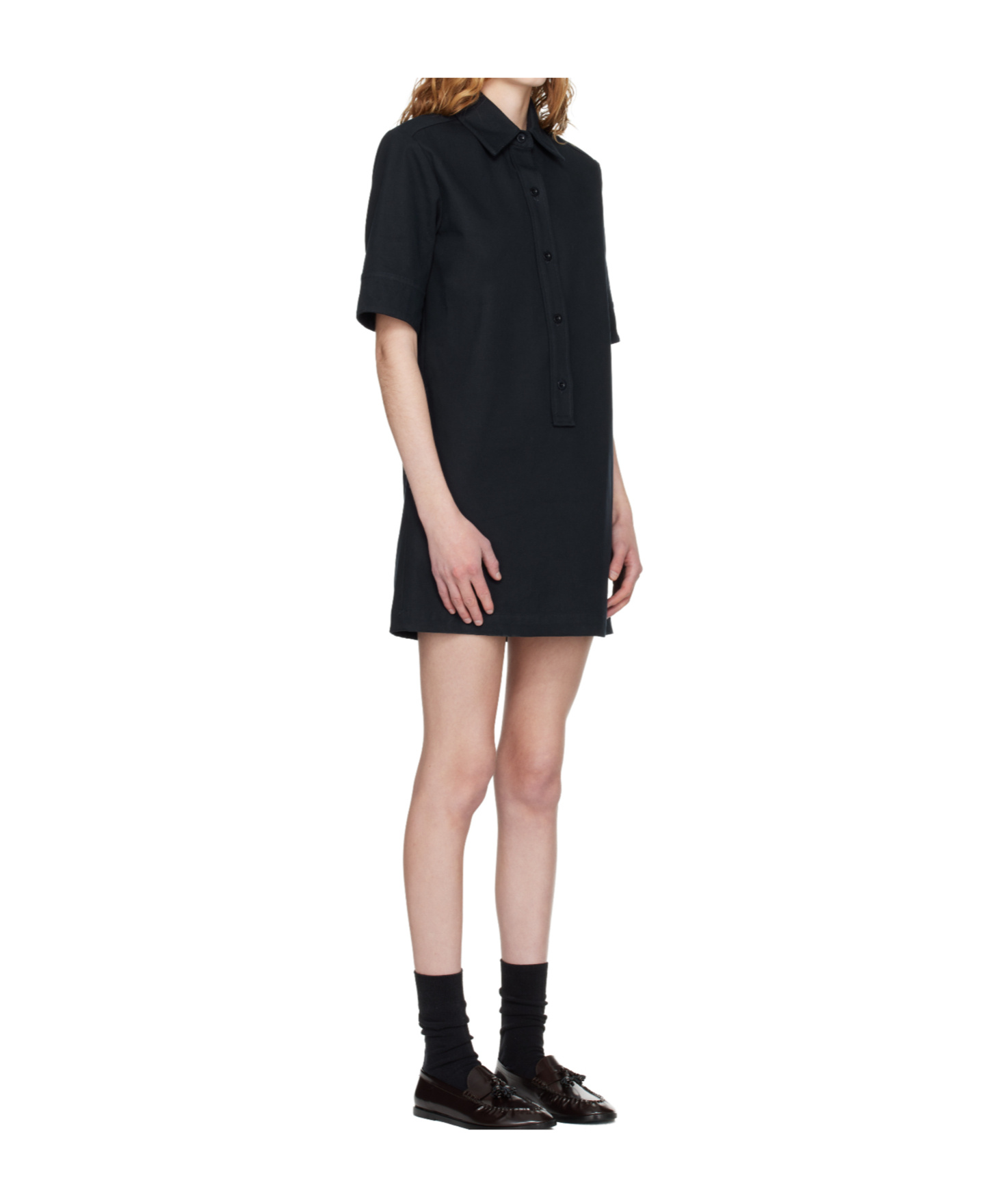 A.P.C. A.P.C. Collared Mini Dress with Button Placket and Cuff Buttons